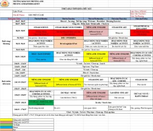 Thời khóa biểu – Mầm Non Phương Anh